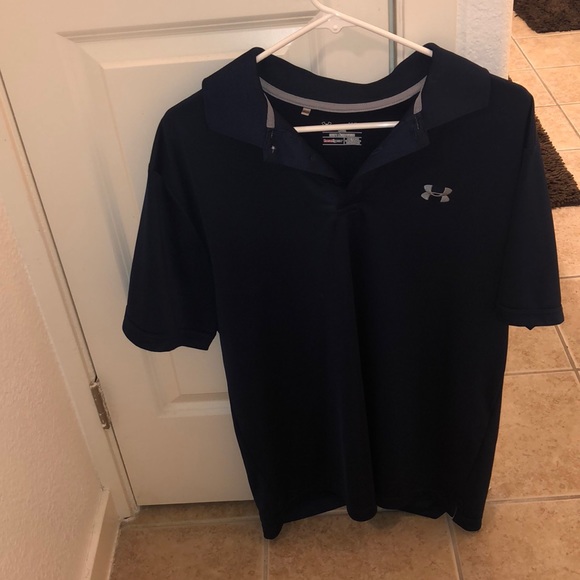 Under Armour | Shirts | Under Armor Navy Blue Polo | Poshmark